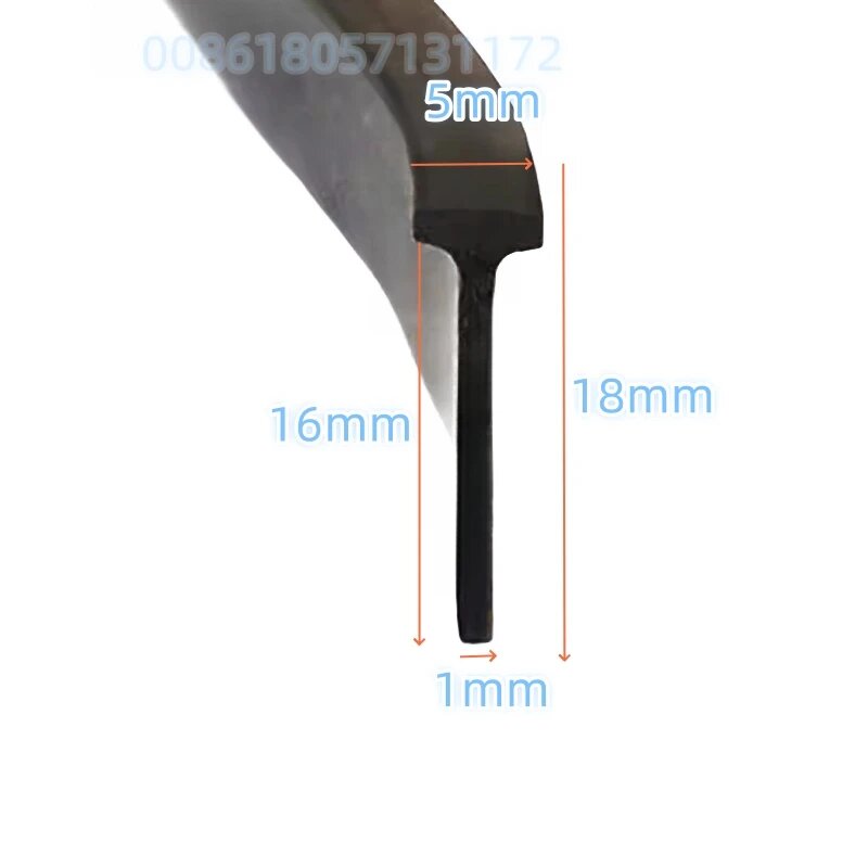 Т-образный уплотнитель черный 5x18mm, 1M or 3.28ft