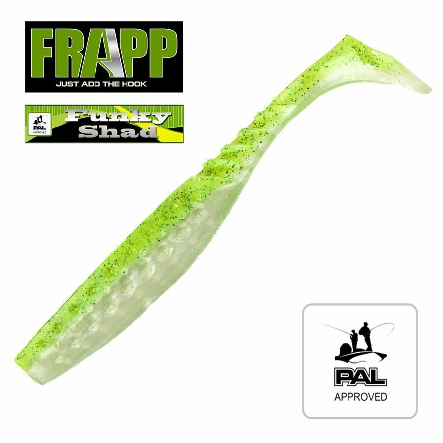 Приманка силиконовая Frapp Funky Shad 4", 10 см, 6 шт/уп, #PAL02