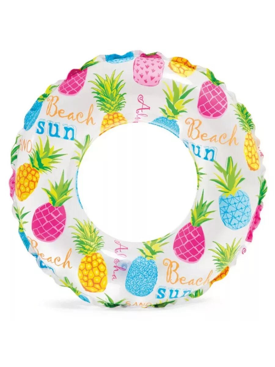 Надувной круг для плавания детский Ананасы 61 см 6-10 лет