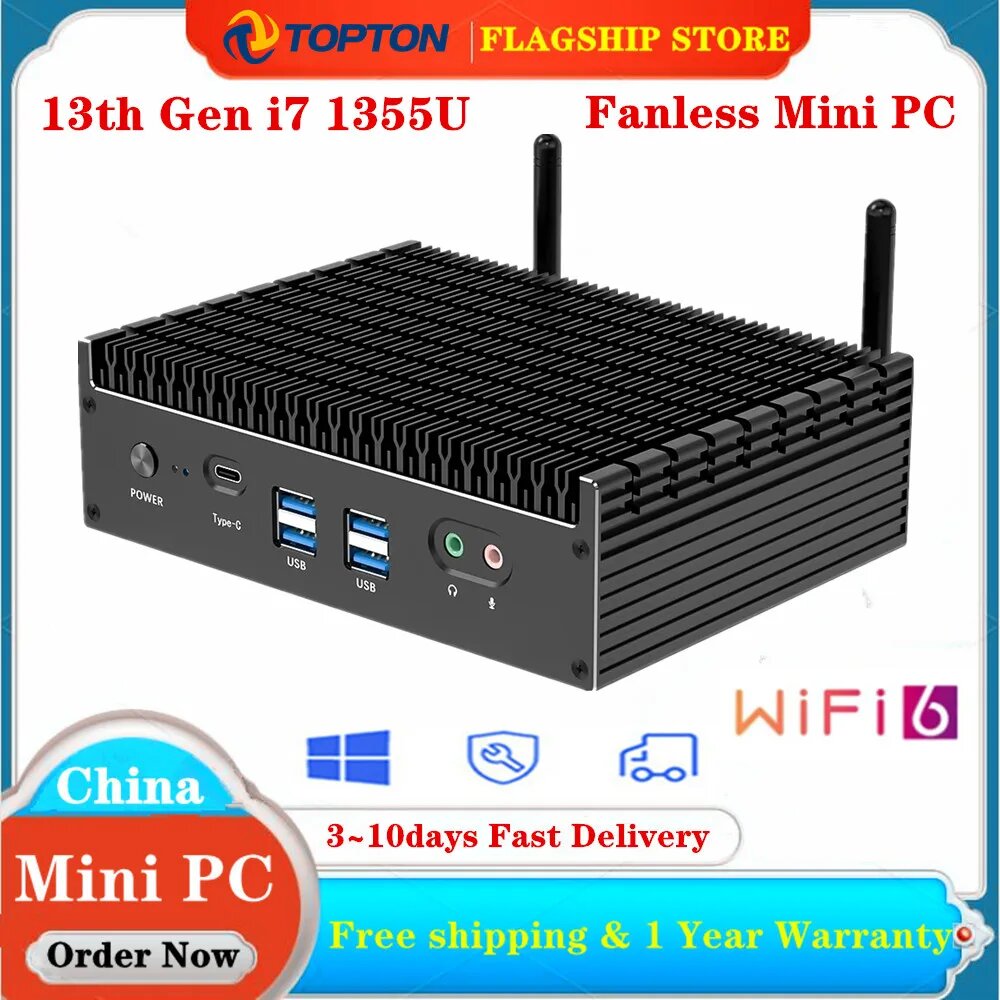 Мини-ПК Intel Gamer i7-1255U/i5 1335U, WiFi6, ЕС, No Ram No Storage