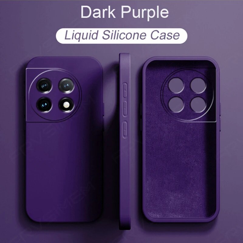 Роскошный оригинальный чехол из жидкого силикона для ONEPLUS 11 11R Фиолетовый, DPurple, OnePlus 9R
