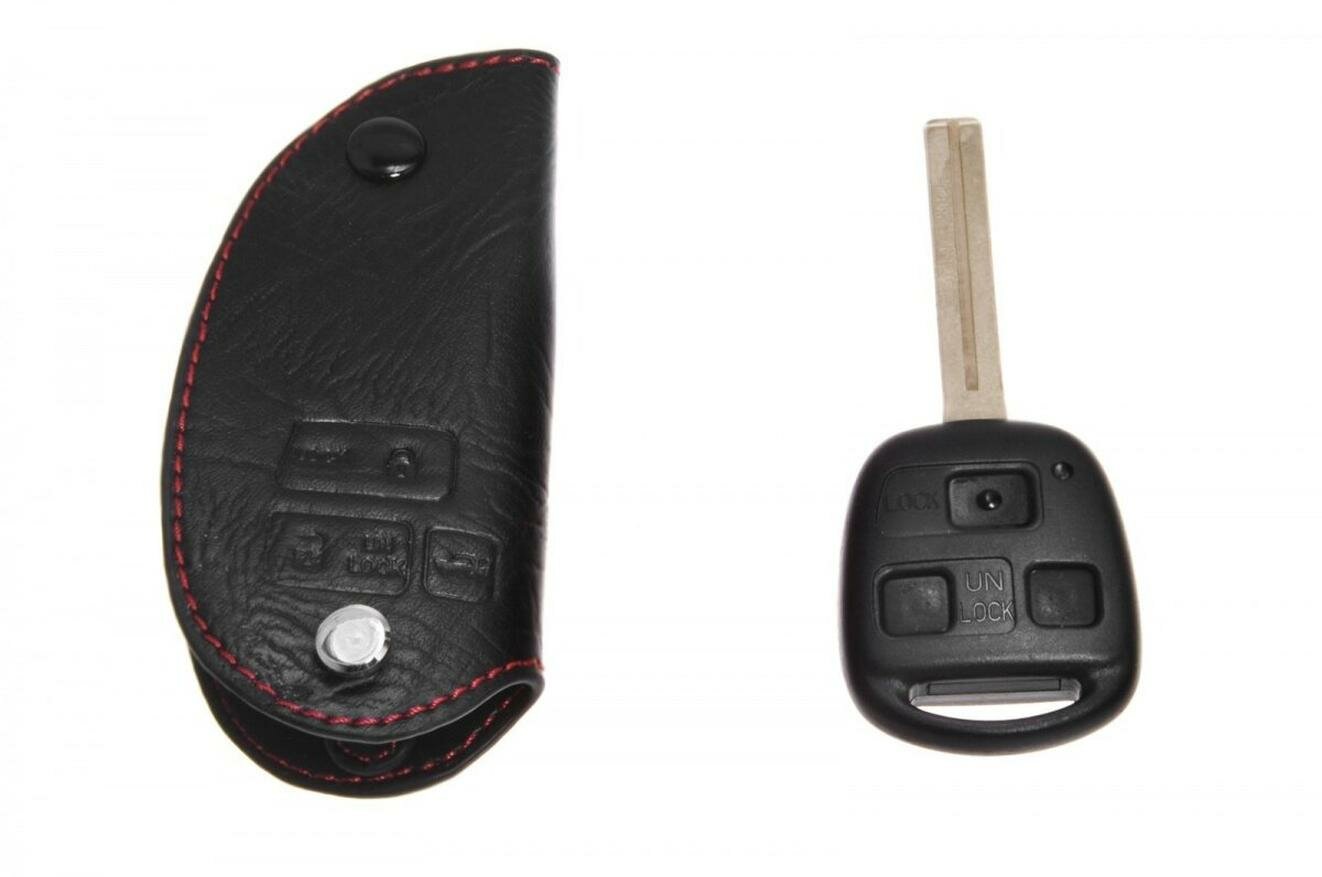 Чехол BGT для автомобильного ключа Lexus (Лексус), кожа, влагозащитный, ударопрочный, черный