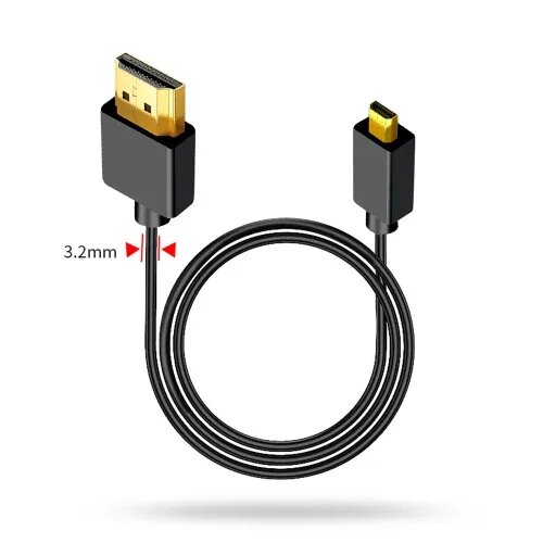 Гибкий HDMI-кабель для камеры 20/30/50 см HDMI male-Micro male, 0.2m
