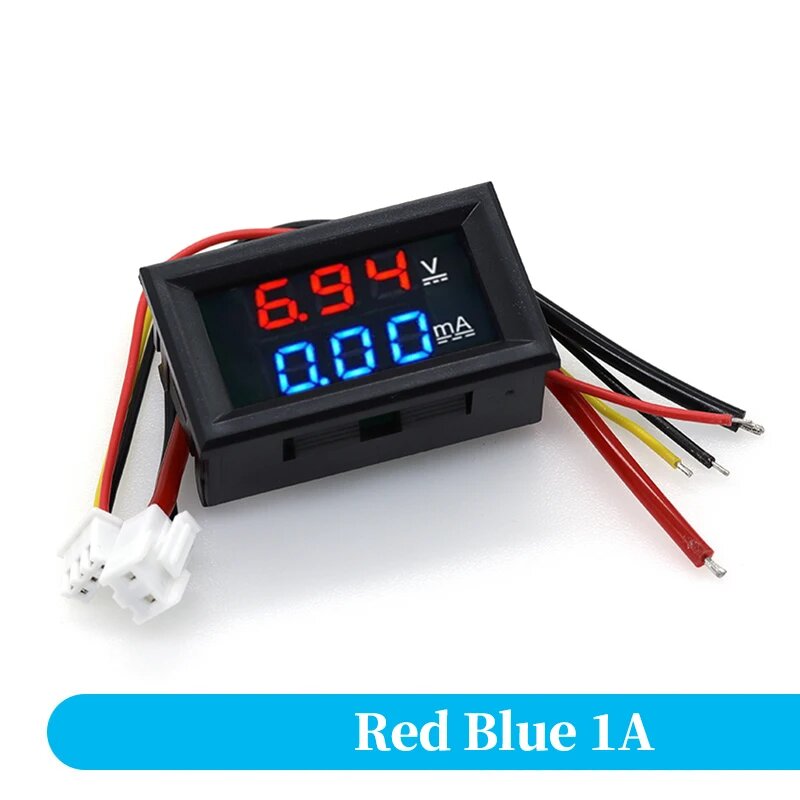 Цифровой вольтметр-амперметр Stlxy DC0-100V 50A/100A синий 1PCS, 1A Red Blue