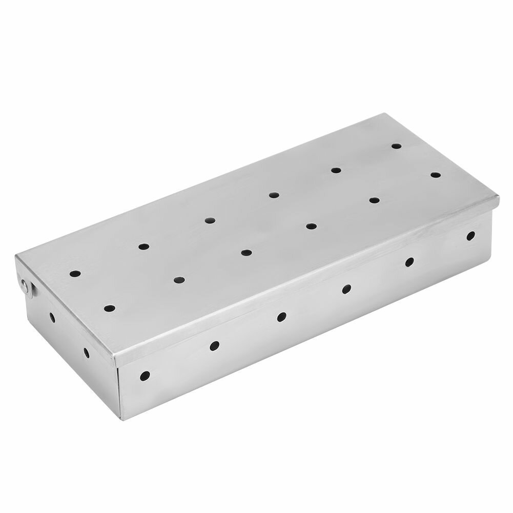 Коптильня из нержавеющей стали для гриля, ароматизированный древесный уголь для копчения мяса на открытом воздухе, легко моющийся аксессуар