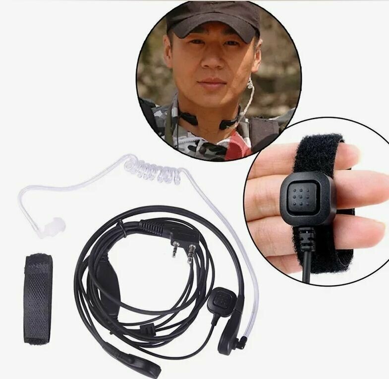 Гарнитура ларингофон для раций Baofeng/Kenwood