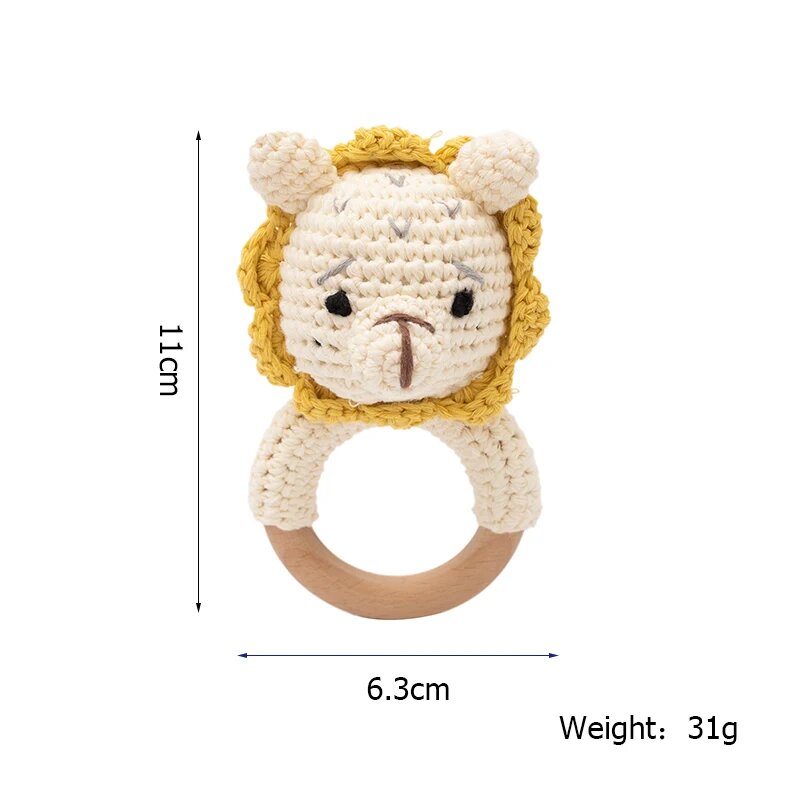 Погремушка-прорезыватель деревянная, 1PC Lion