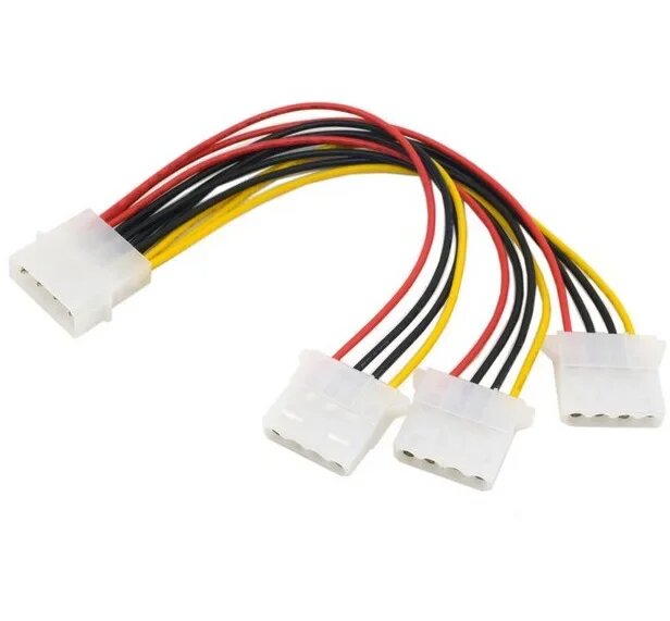 IDE разветвитель 4-pin 1-to-3 Molex Bold core