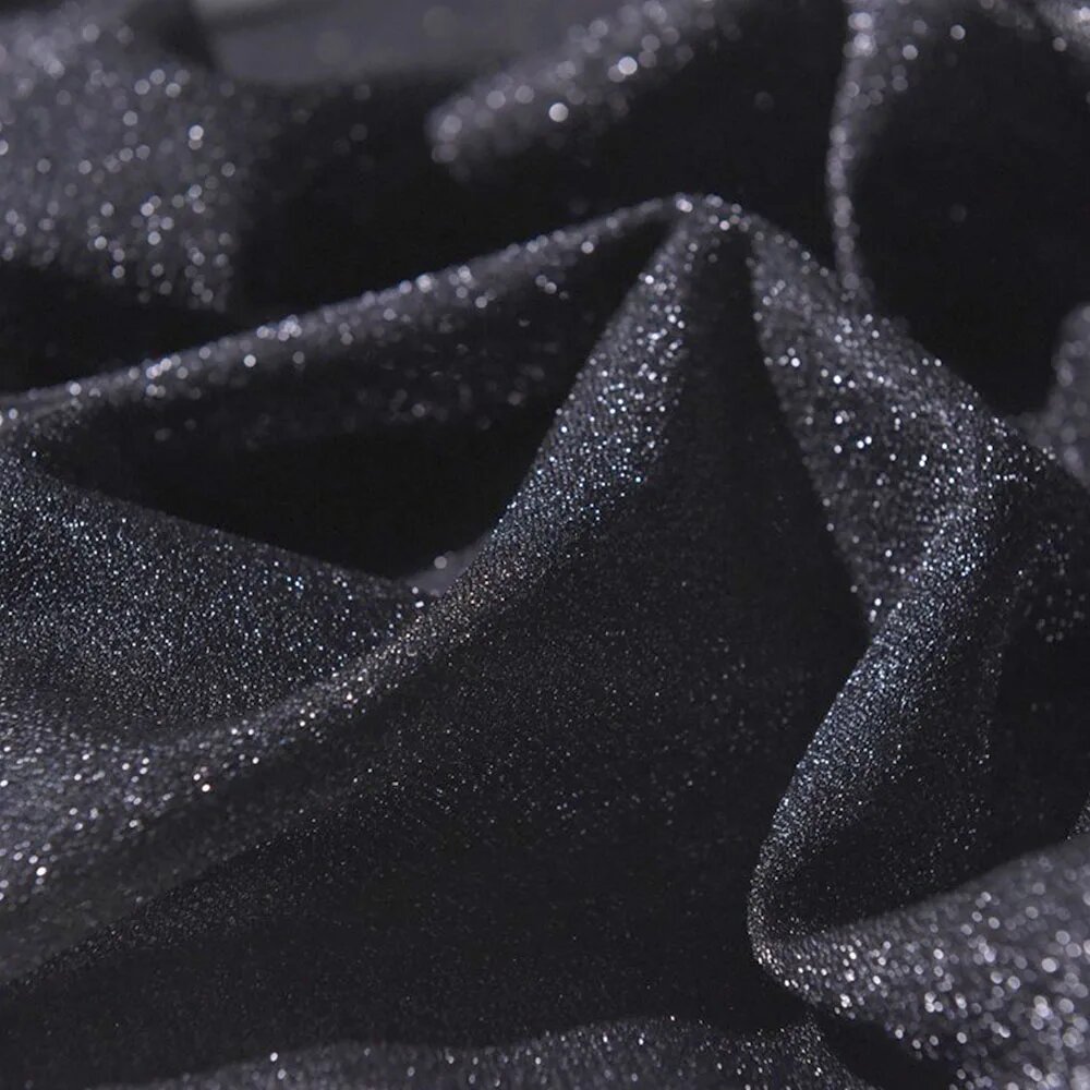 Блестящая ткаь из полиэстера/спандекса 150см Черный, черный