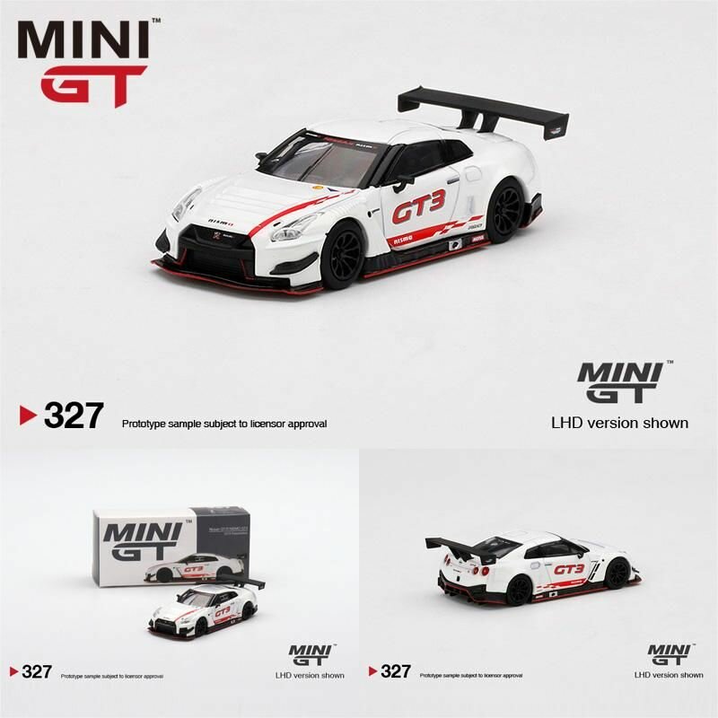 Машинка Mini GT 1:64 #327 Nissan GT-R NISMO GT3 2018 Presentation Die-cast Alloy Car Model Collection Display Toy Gift