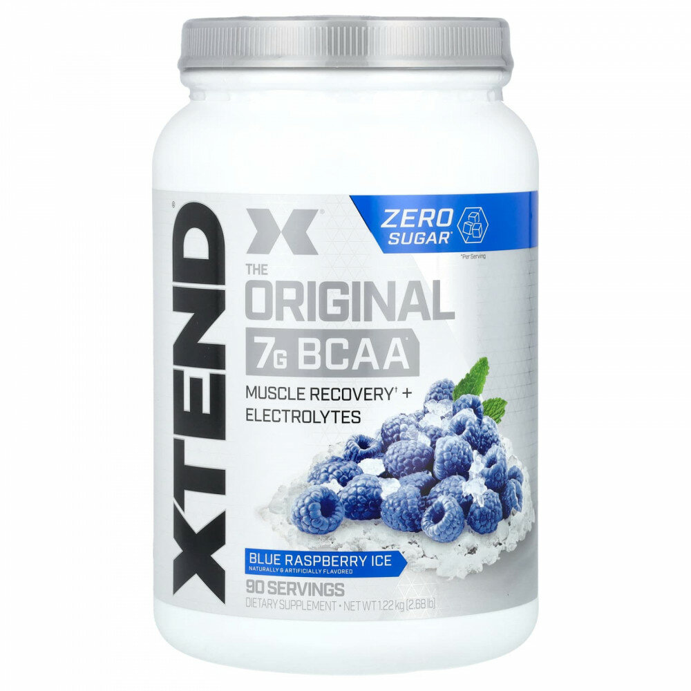 XTEND, добавка с 7 г BCAA, голубая малина со льдом, 1,22 кг (2,68 фунта)