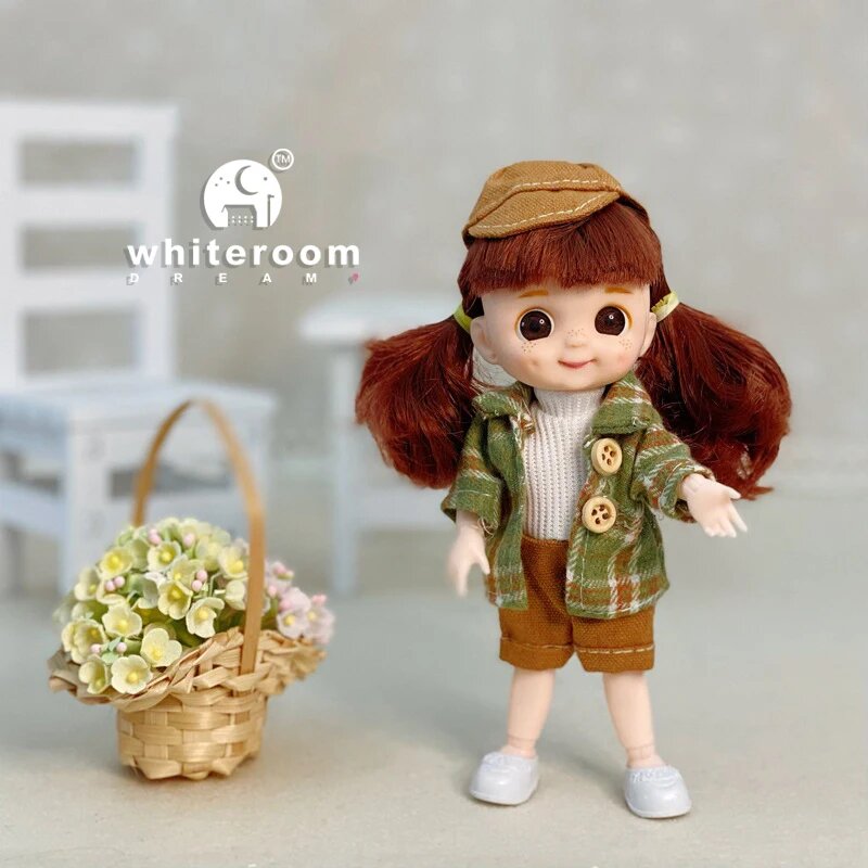 Шарнирная кукла Whiteroom 16 см винил голубые глаза Baby0020, Green eyes