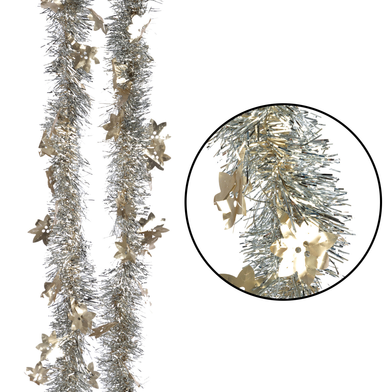 Мишура "Снежинка" шампань