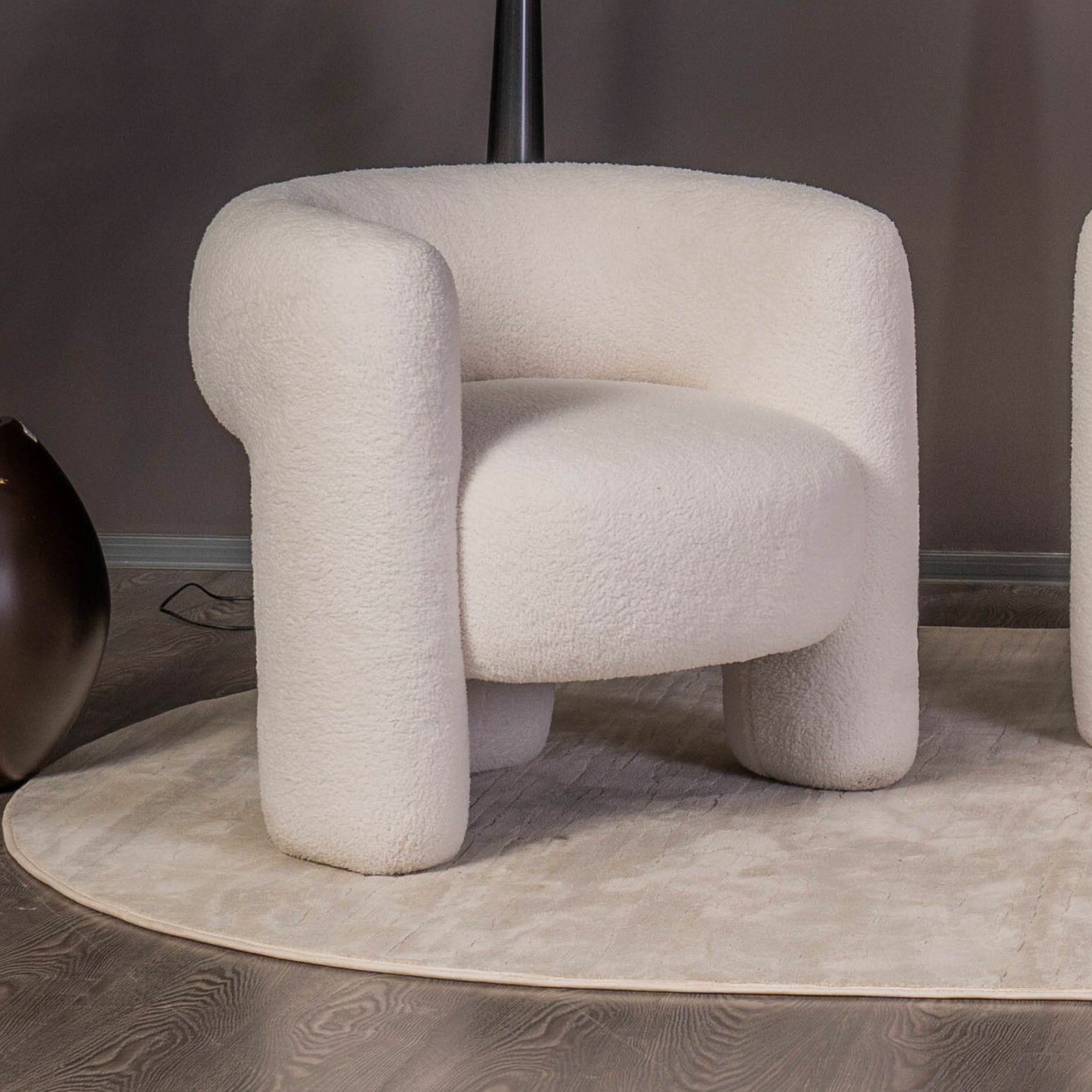 Кресло Zampa, экомех, молочный