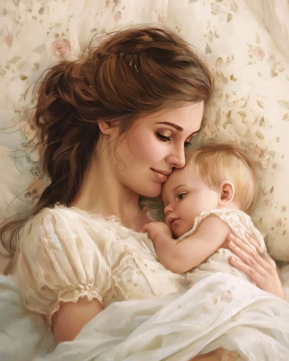 Картина по номерам мама и ребенок 40х50