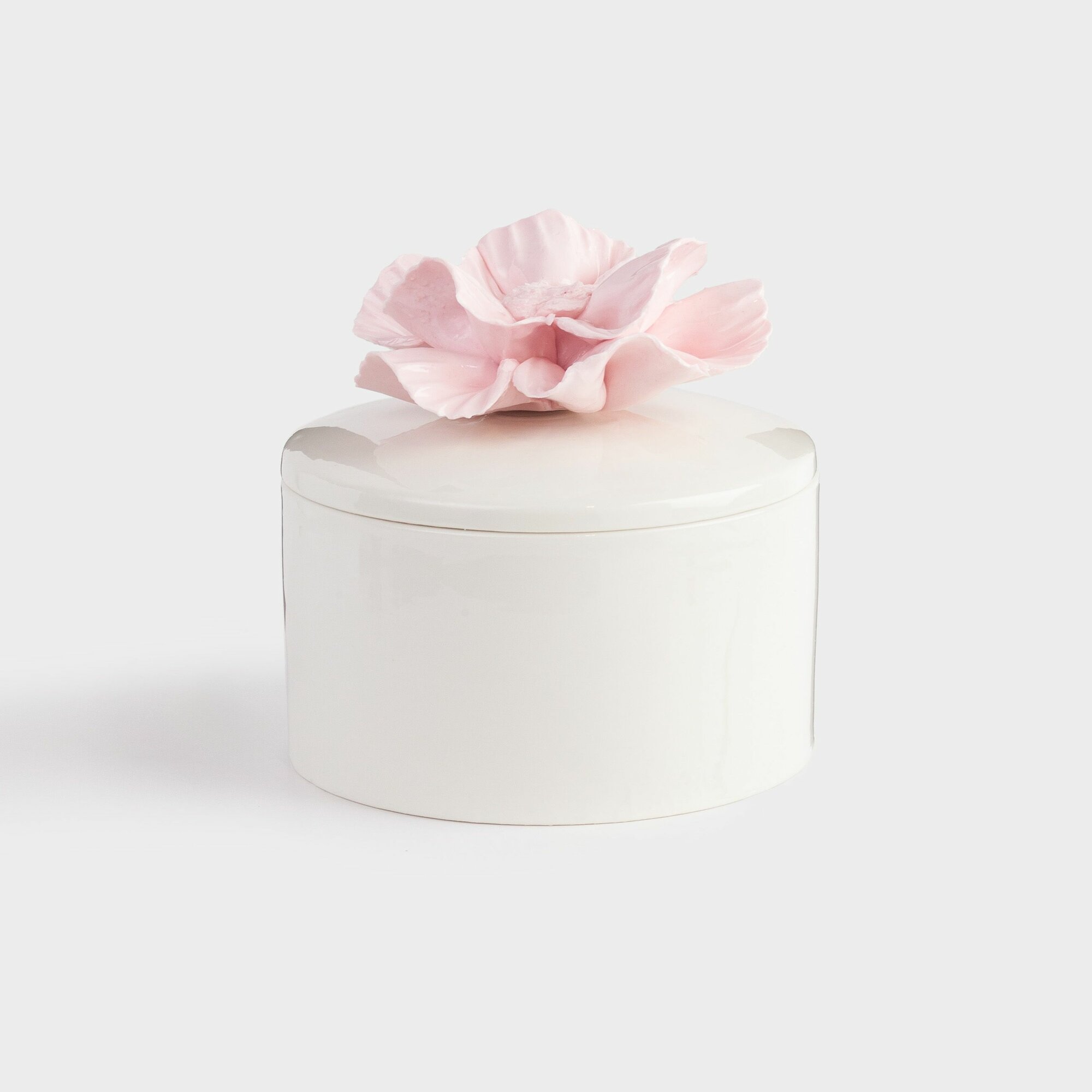 Шкатулка для украшений, 11х9 см, керамика, молочная, Цветок, Rose, Kuchenland