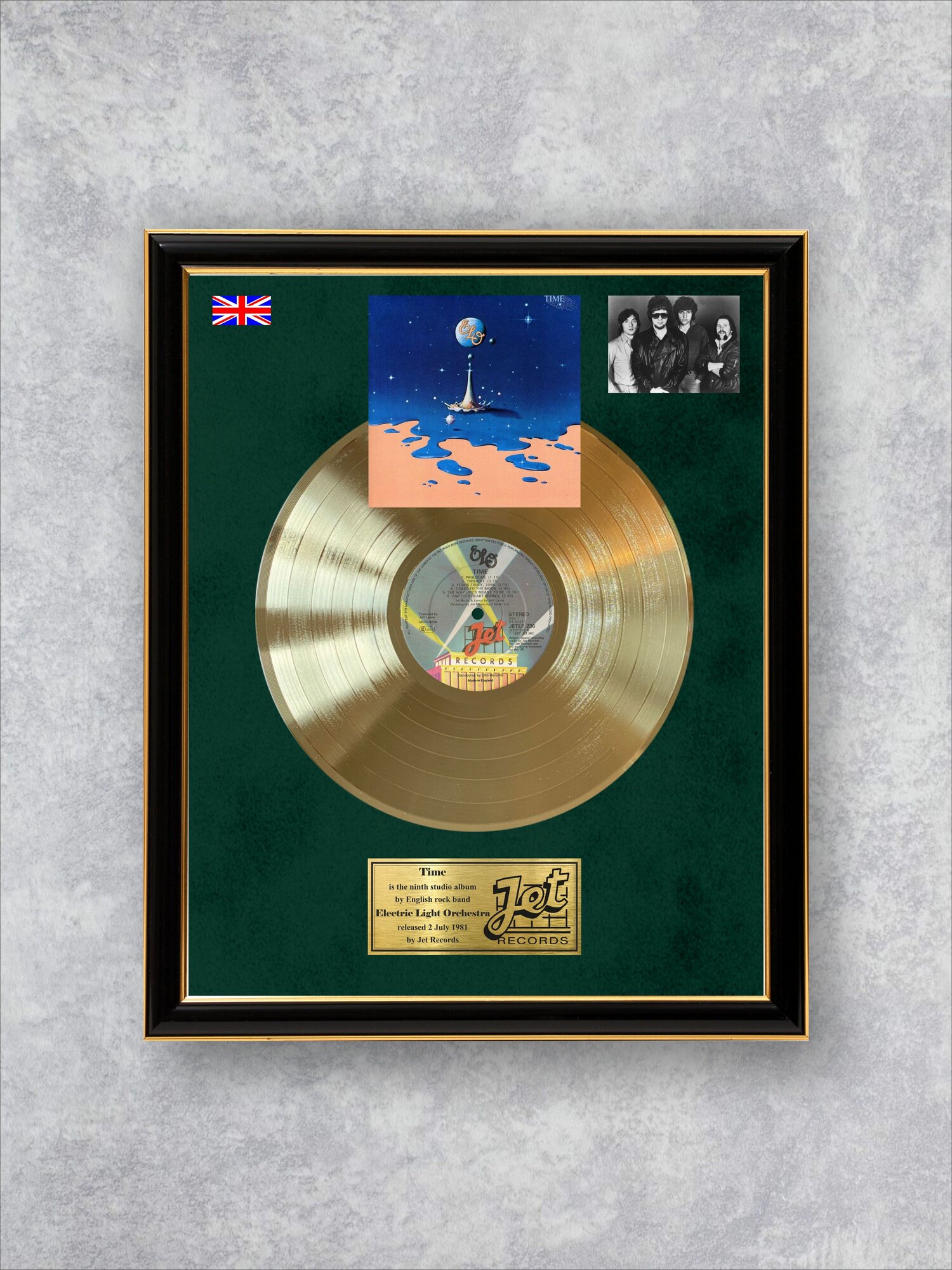 Electric Light Orchestra Золотой декоративный винил в рамке