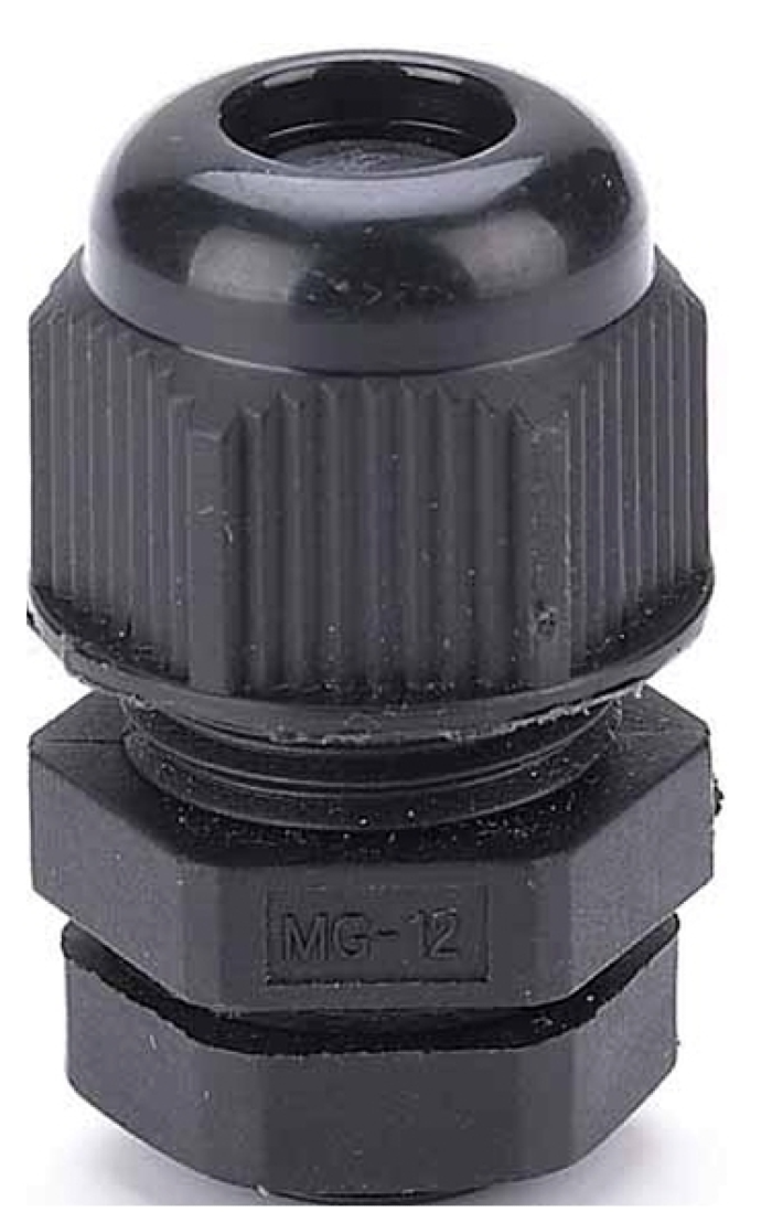 Сальник DEKraft / Де Крафт КВ-102 для ввода кабеля в щитовое оборудование, пластиковый черный, степень защиты IP68, резьба MG 12 с шагом 1.5мм, диаметр 4.6-8мм / электрика