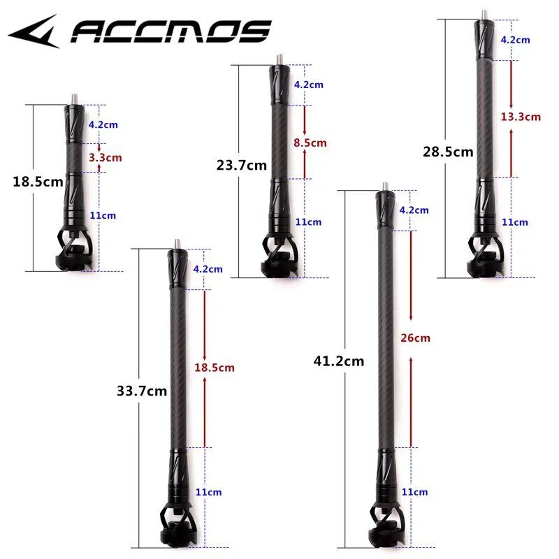 ACCMOS Углеродный стабилизатор для лука 6"/8"/10"/12"/15", черный 12inch