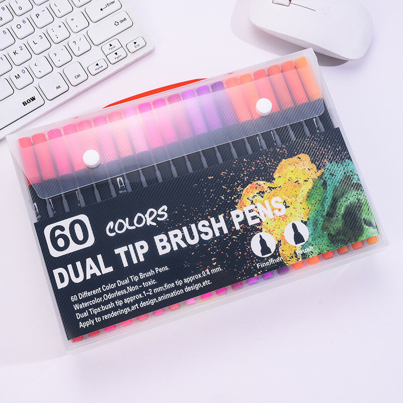 Набор маркеров для скетчинга и рисования. Кейс с фломастерами. 60 цветов.