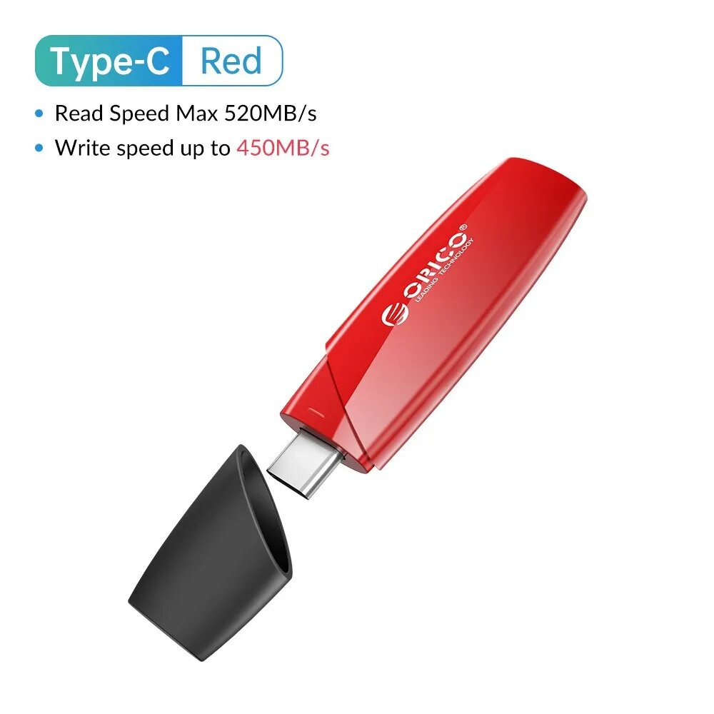 ORICO USSD твердотельный накопитель USB Type C 256 ГБ, Type C-Red