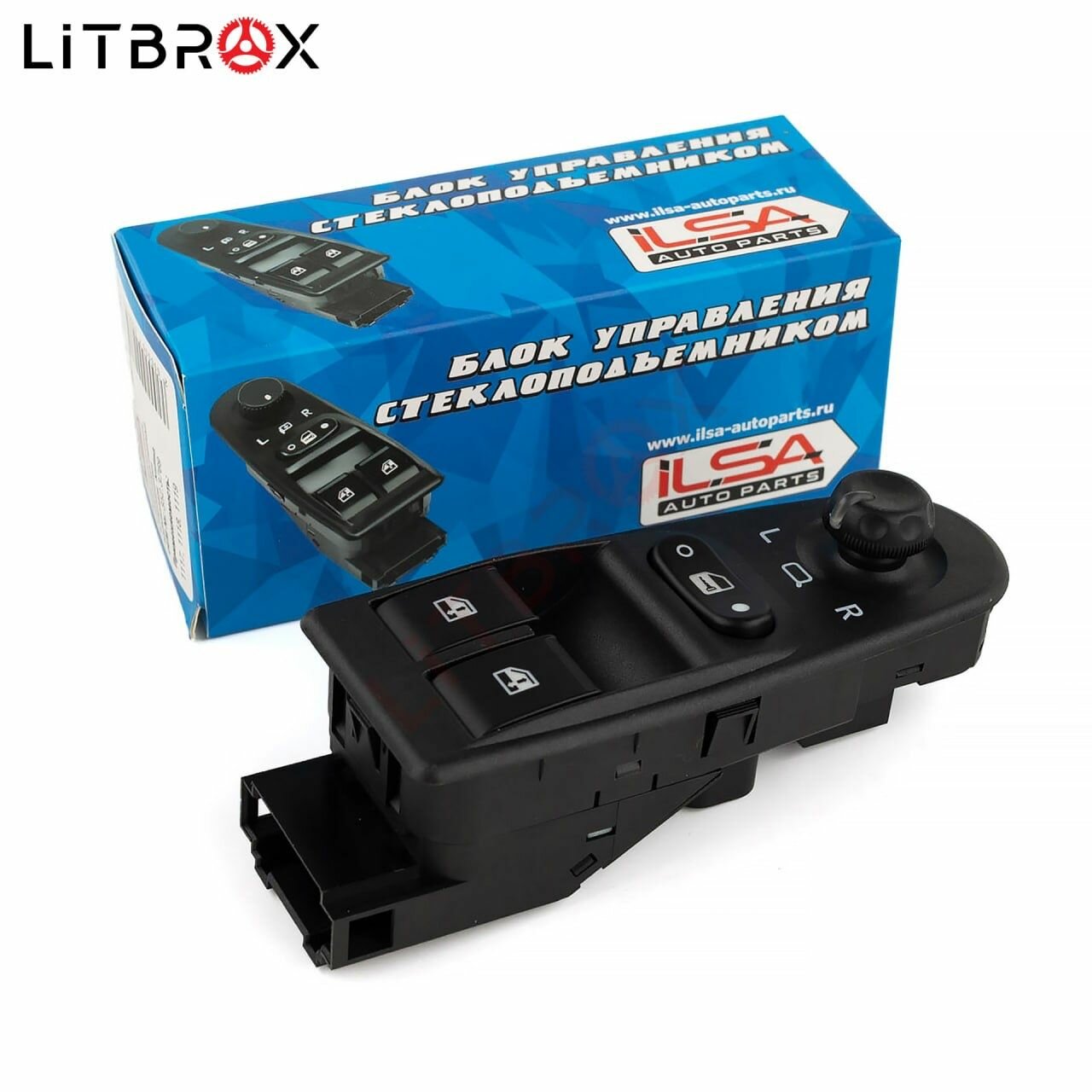 Блок управления стеклоподъемниками (2 кнопки) с управлением зеркалами и блокировкой дверей "ILSA' ВАЗ LADA Kalina I/Калина I / LS0014 / 352.3769; 11183-709810