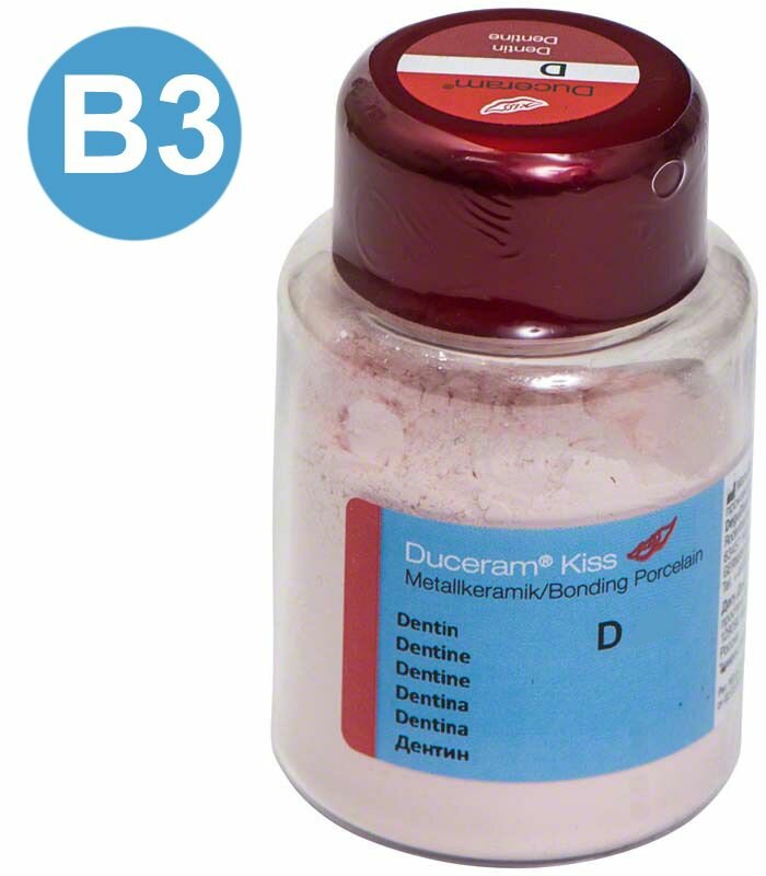 Масса керамическая для металлокерамики Дуцерам Кисс (Duceram Kiss) Дентин B3 (75 гр)
