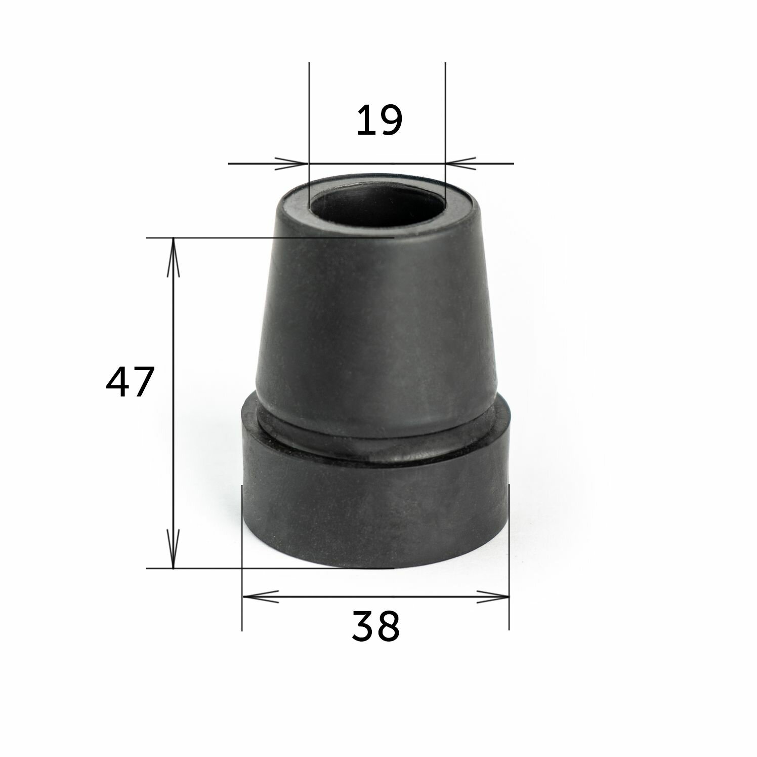 Резиновые насадки на трости и костыли Barry Viva 19/BL Резиновый наконечник 10 шт/уп. Посадочный диаметр 19 мм.