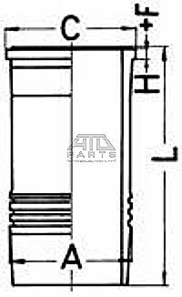 Гильза с уплотнительными кольцами Volvo D9A/B, TAD940-943VE d120.0 STD (21719825) KS