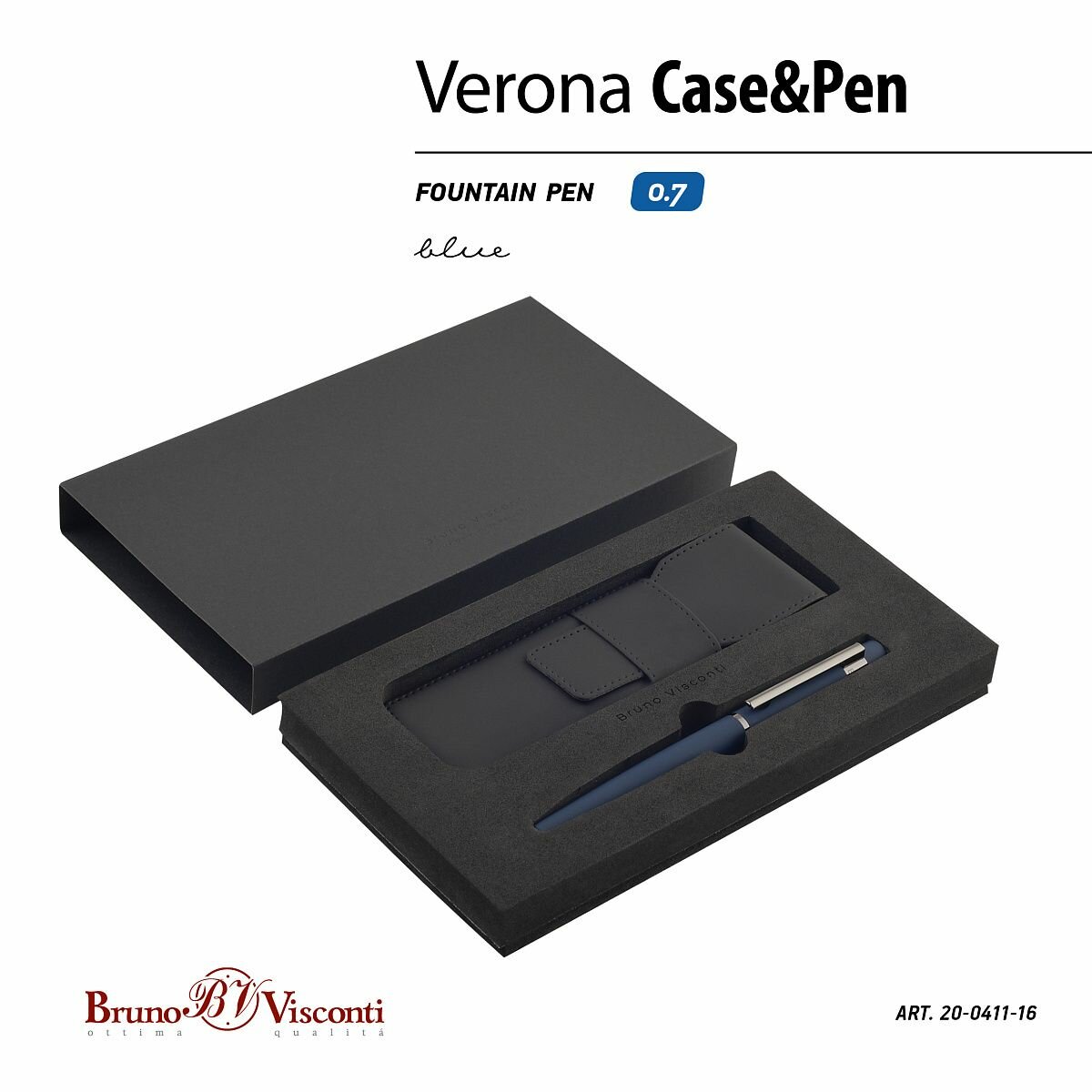 Ручка перьевая Bruno Visconti "VERONA" 0.7 мм, цвет чернил синий, в подарочной упаковке