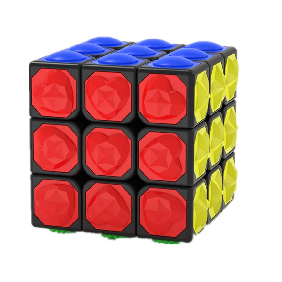 Кубик Рубика для незрячих YJ 3x3 Blind cube, цветной пластик