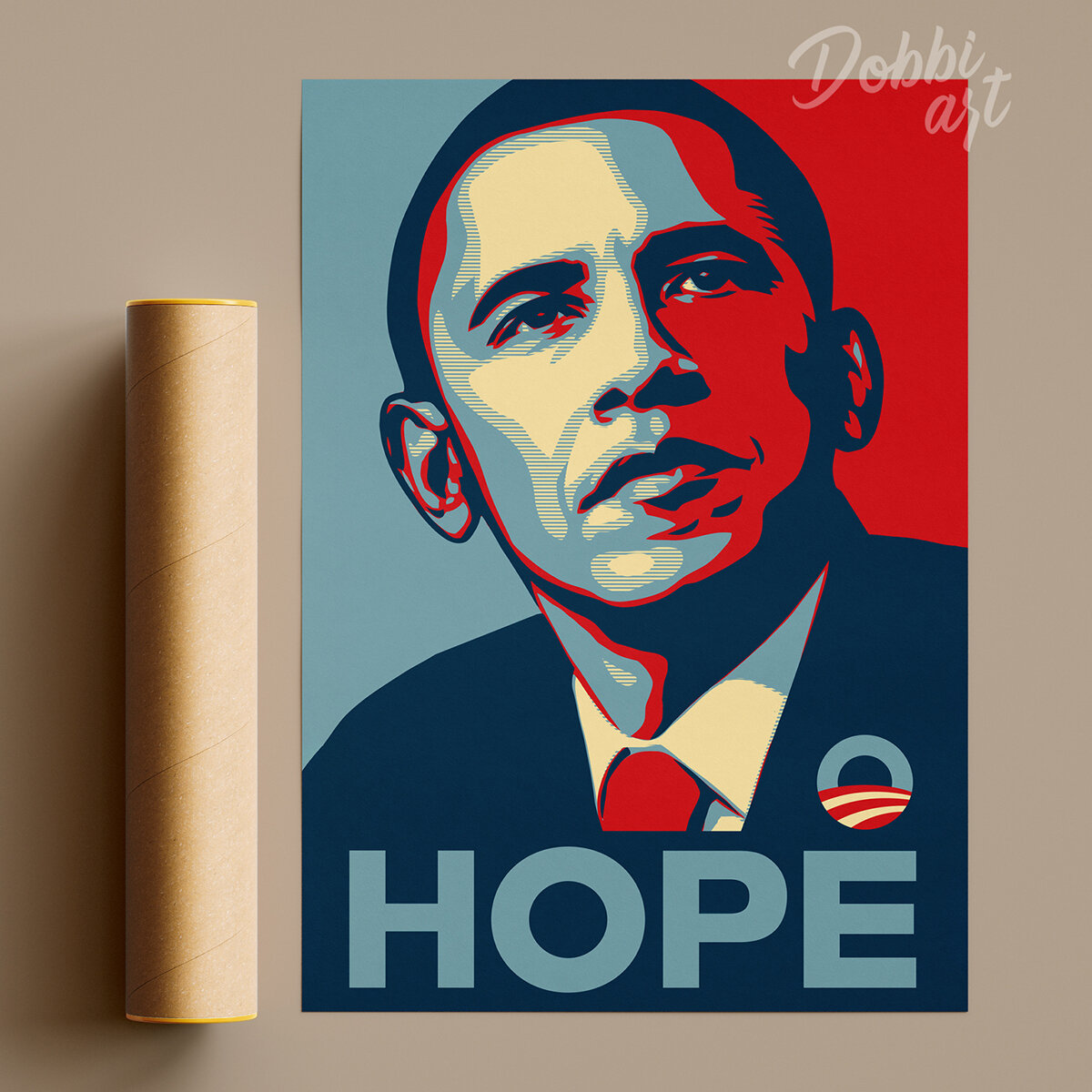 Постер Барак Обама Америка 40х50 см/ Портреты известных людей/ Подарок предпринимателю/ Постер плакат для мотивации/ Стильный современный постер плакат/ Портрет Hope надежда Американский флаг/ Декор стен дома, офиса/ Подарок мужчине