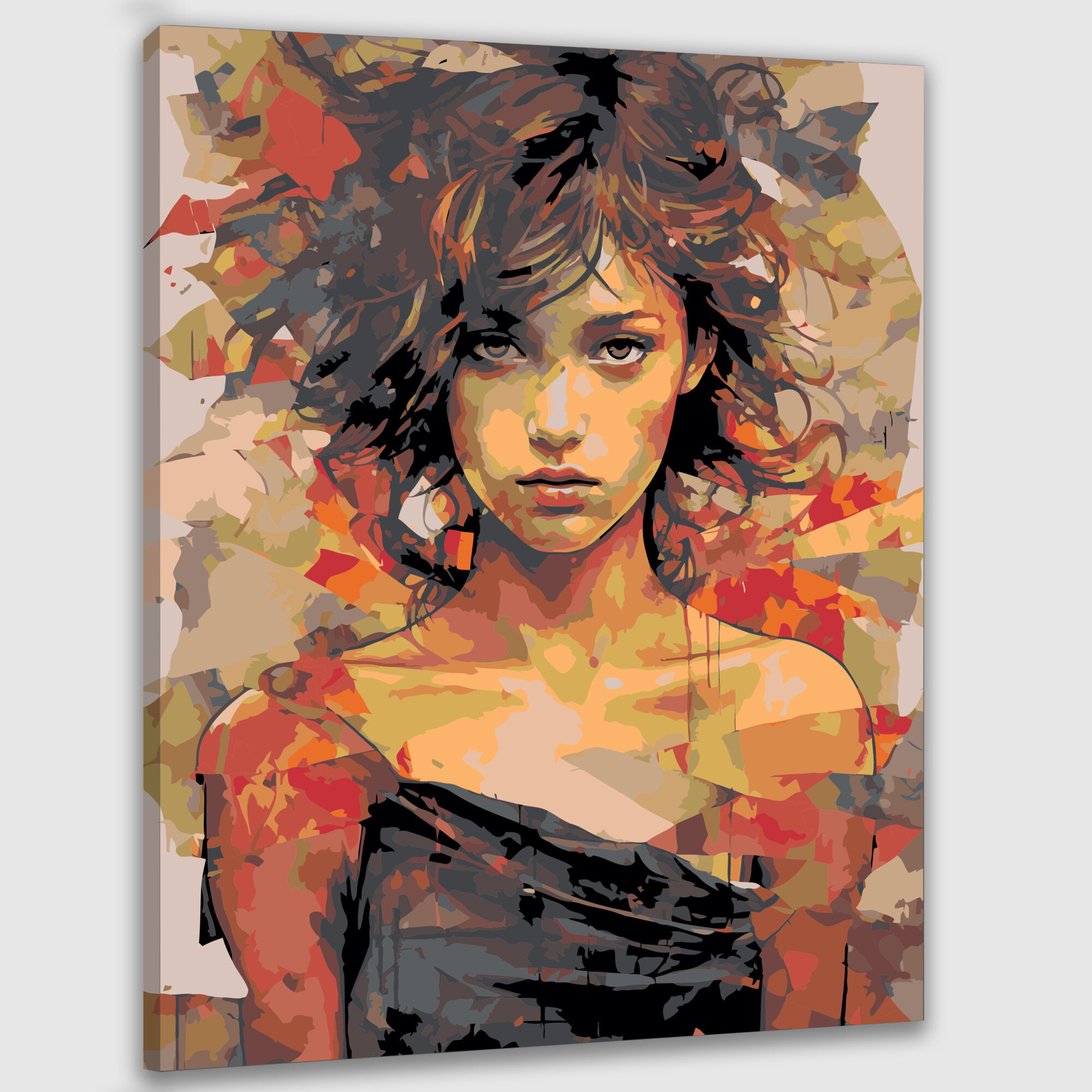 Картина по номерам 40x50 см, картина, искусство, смешанная техника, девушка, жгучая страсть, яркие цвета, коллаж