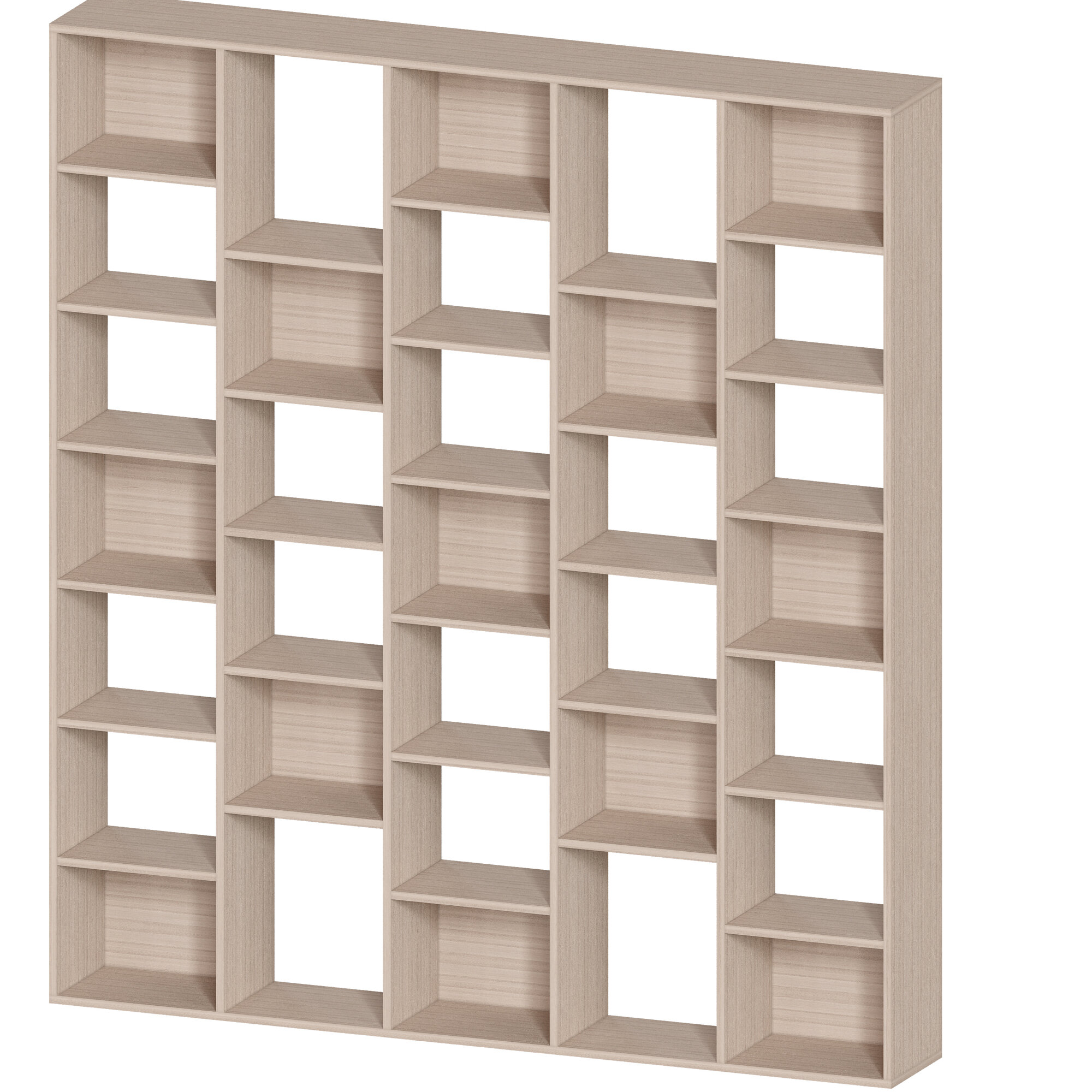 Стеллаж-перегородка sitymebel №5 Ширина 168,2 см, Глубина 25 см, Высота 188 см, цвет: Ясень шимо светлый