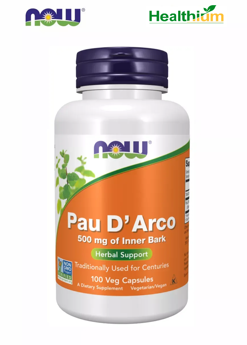 NOW Pau D Arco 500мг 100 капсул Пау де Арко Кора муравьиного дерева - Естественный антибиотик против вирусов и грибков