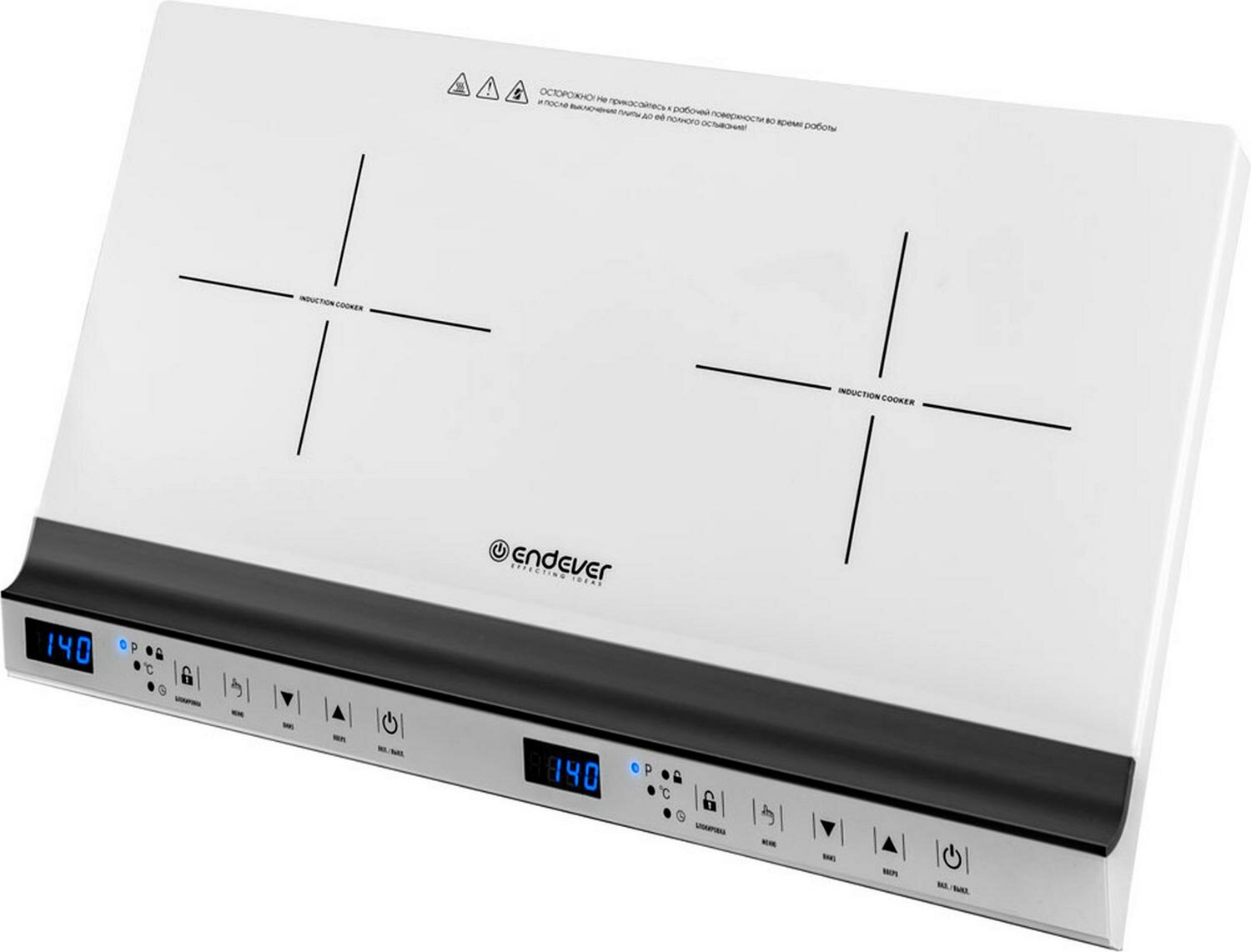 Плита настольная индукционная, с двумя конфорками Endever Skyline IP-69 60 см, 2 конфорки, белый