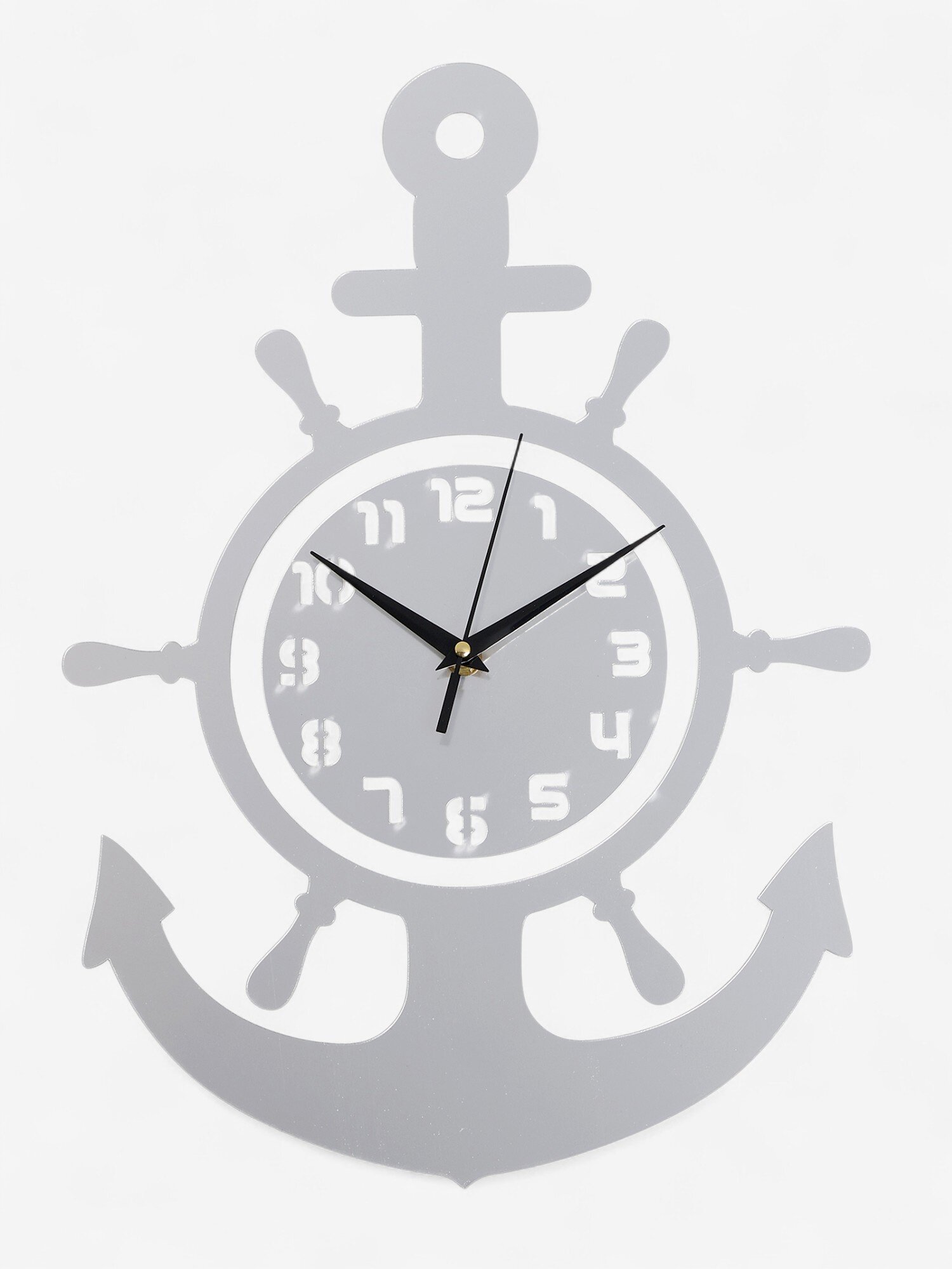 Часы настенные интерьерные, 3d "Якорь", наклейка, большие, 45 х 31 см