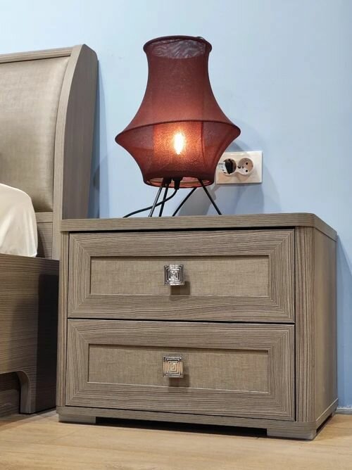 Тумба прикроватная Парма Нео, цвет Лиственница темная, экокожа дила