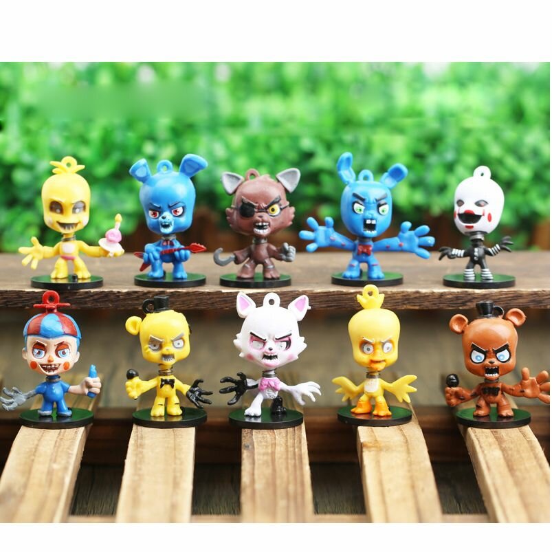 Набор фигурок Аниматроники / Пять ночей у Фредди фнаф(Five Night's At Freddy) 10шт (6.5см, пакет)