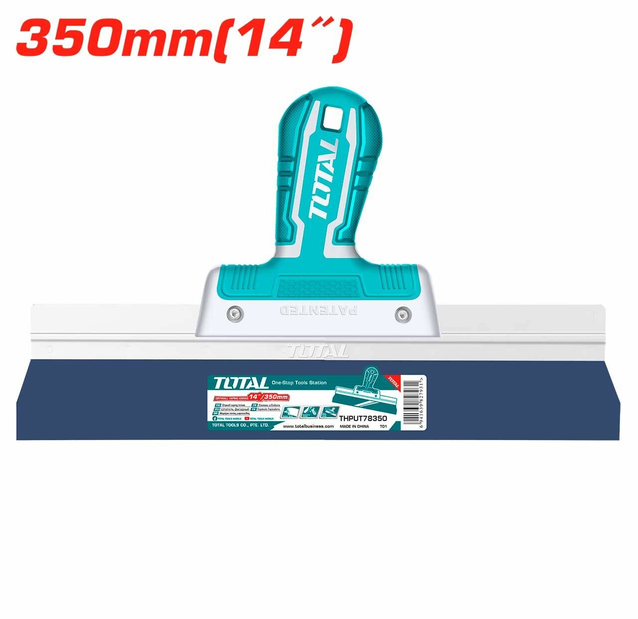 Шпатель фасадный TOTAL THPUT78350, 35 см, алюминий/углеродистая сталь