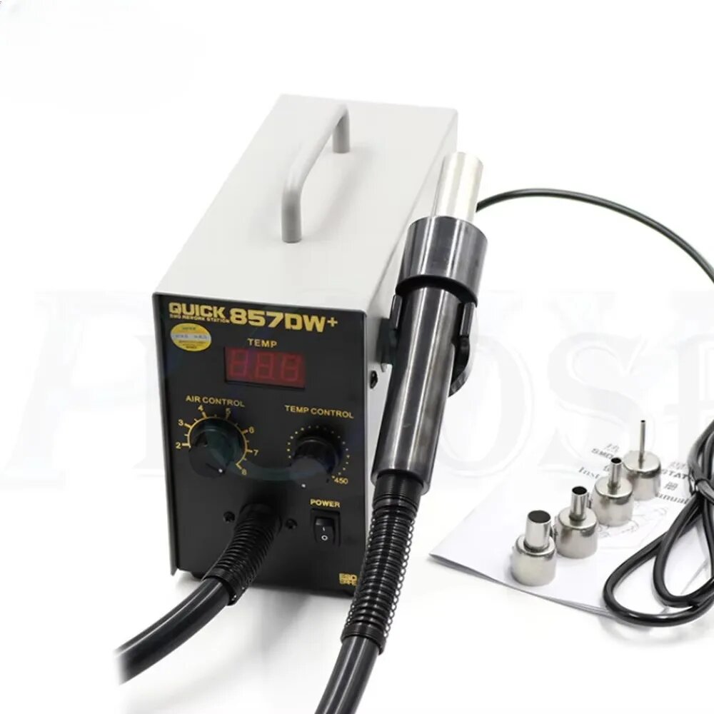 Паяльная станция QUICK 857DW + BGA, 580 Вт, паяльная станция с термофеном и нагревателем, паяльная станция SMD, ремонт печатных плат материнской платы телефона
