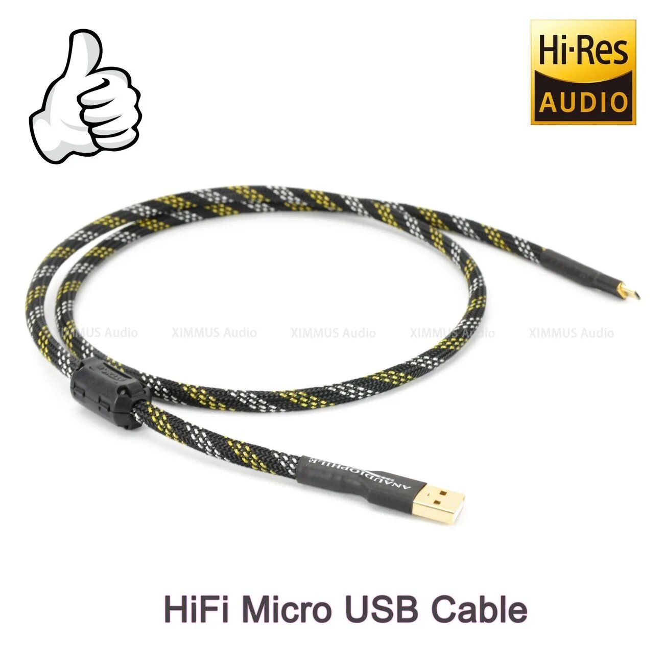HIFI кабель USB Type A - Micro USB, 30cm 1ft