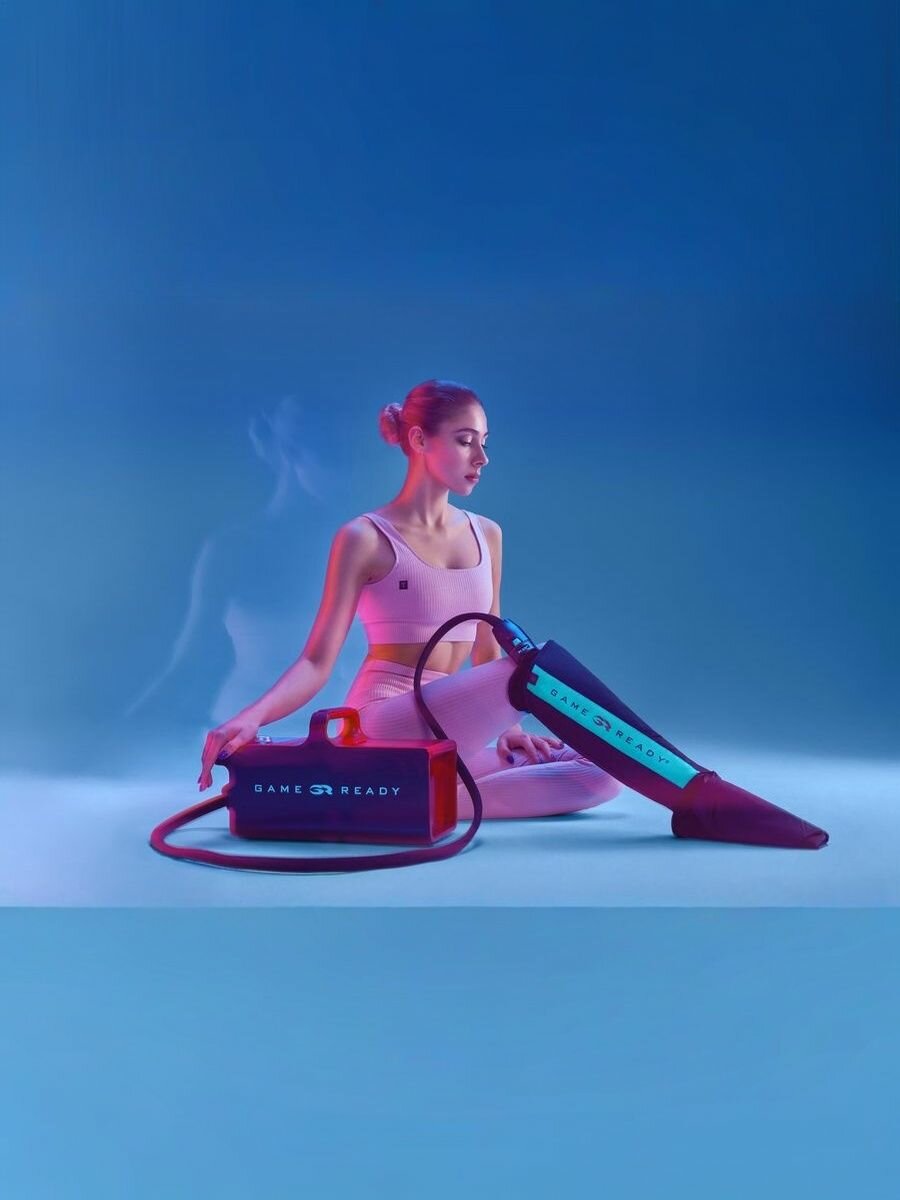 Компрессионный бандаж с криотерапией Game Ready Full Leg для всей ноги охлаждающий ортопедический фиксатор колена бедра и голеностопа, размер М