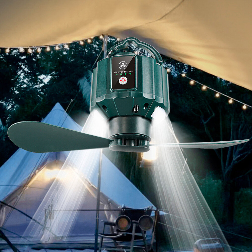 Подвесной вентилятор для кемпинга, походов, палаток, потолочный, портативный, съемный, с пультом дистанционного управления, многофункциональный, с подсветкой, вентилятор для спальни