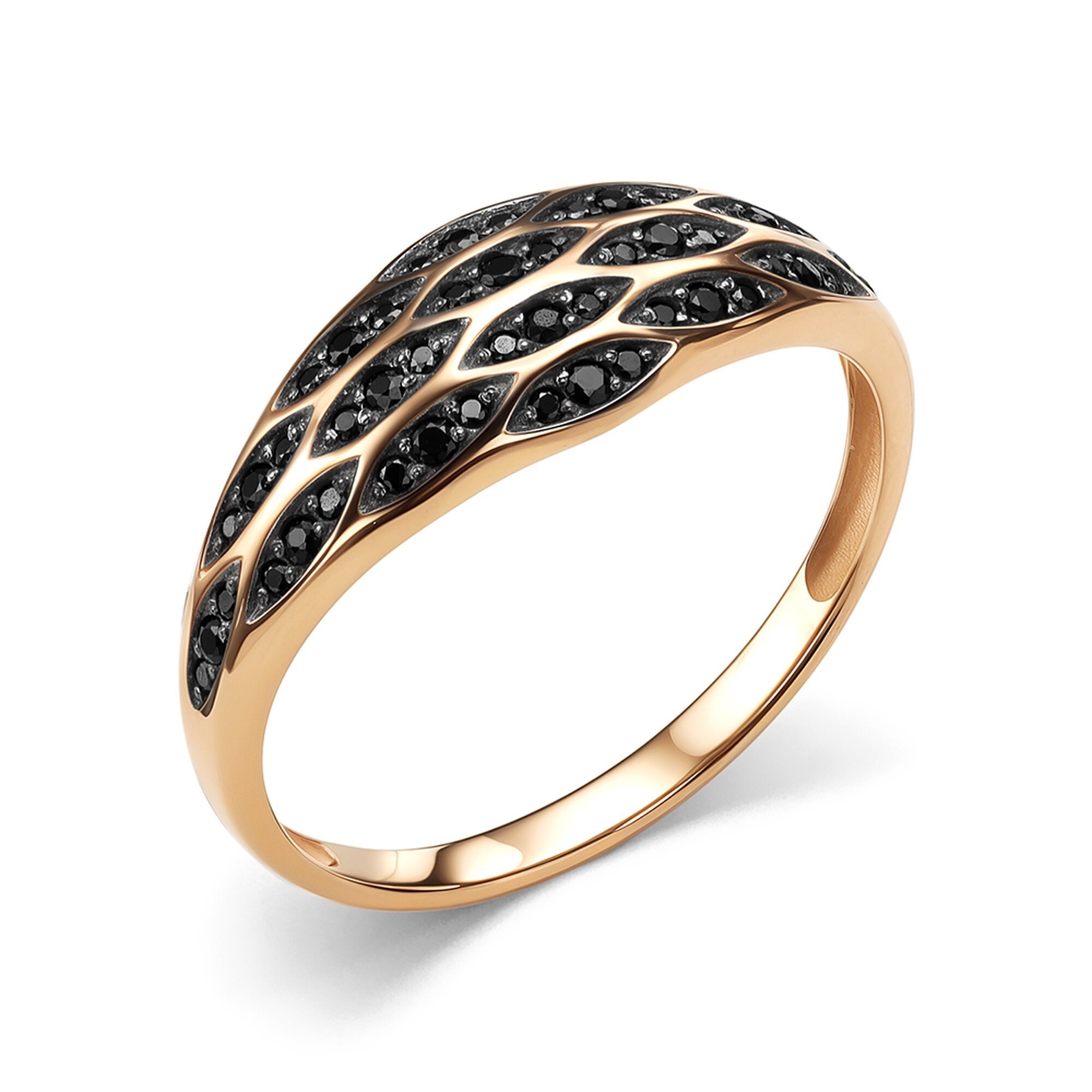 Кольцо, красное золото, 585 проба, фианит