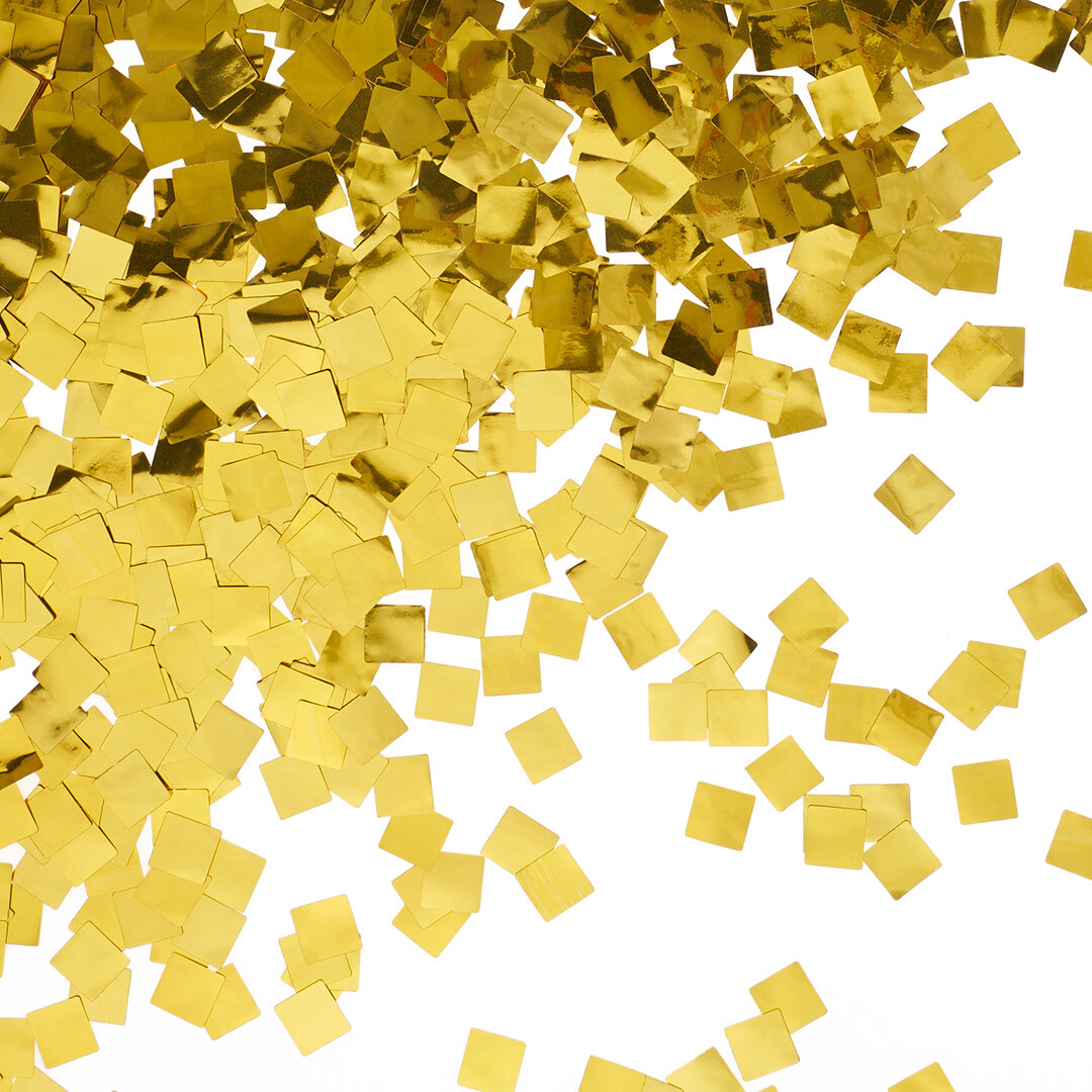 Конфетти Волна веселья Фольга Квадрат золото металлик 1 см 50 г