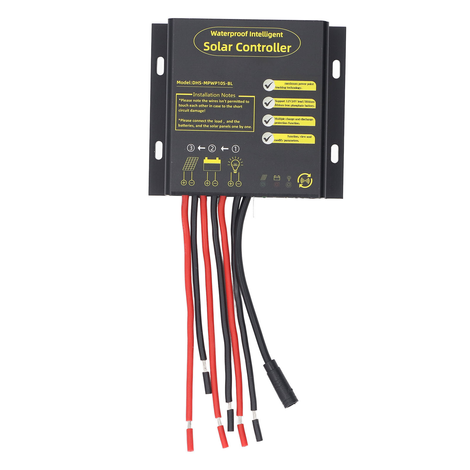 MPPT солнечный контроллер 12 В 24 В 10 А Bluetooth PWM быстрая зарядка водонепроницаемый универсальный для герметичного аккумулятора
