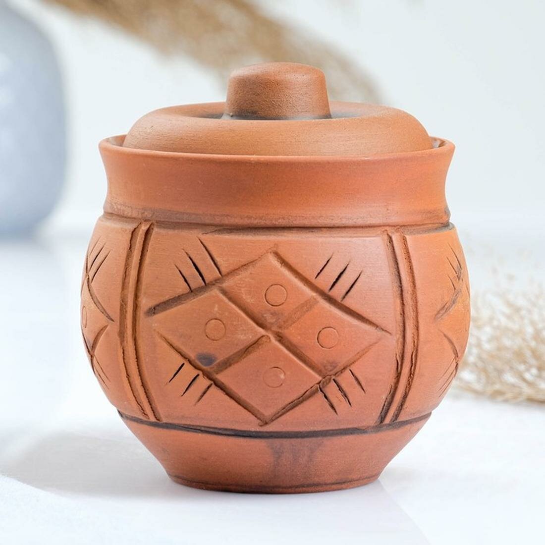 Горшок Кунгурская керамика "Аппетитный" для запекания, керамика, 0,7 л