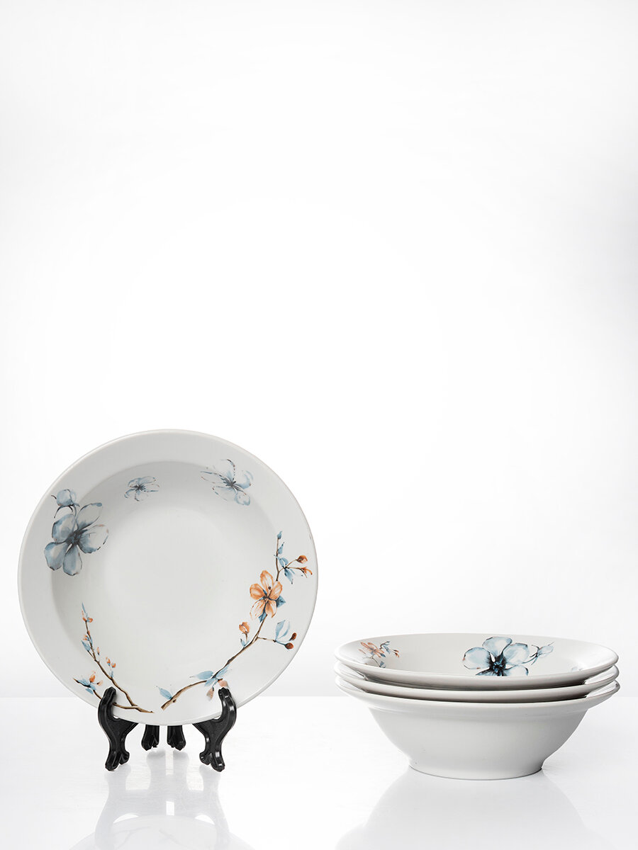 Набор фарфоровых мисок Дулево "Мгновения весны" 300 мл, 4 шт.