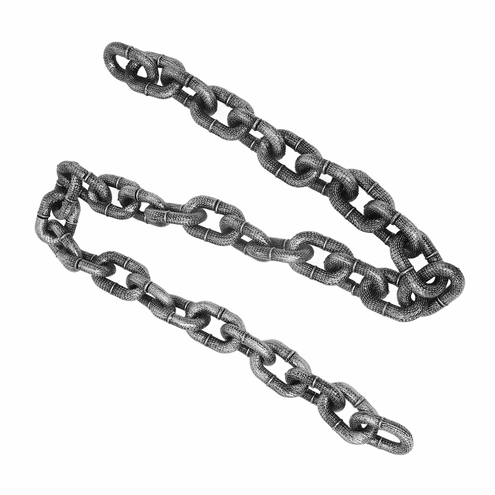 Хэллоуинская пластиковая цепь, ПВХ серебристая 153x4,5x1,1 см имитация большой цепи для косплея, декора вечеринок и забавного аксессуара для собак